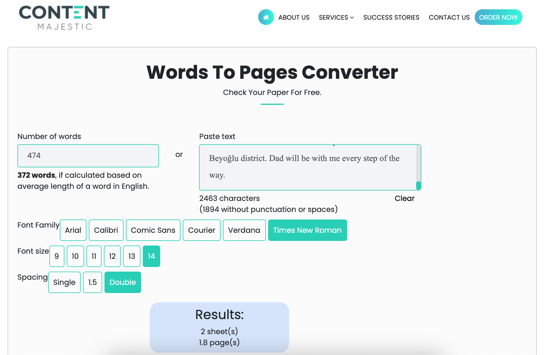 Content Majestic Words to Pages Converter Review | Study Llama