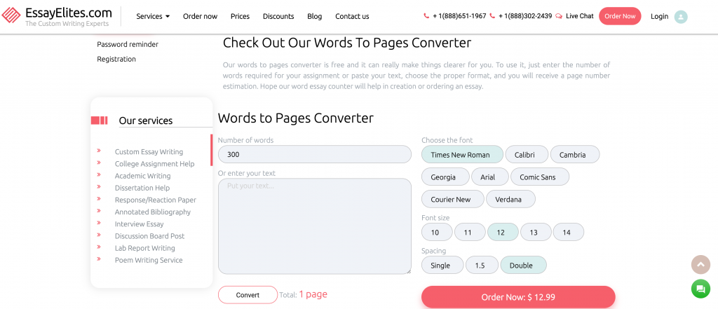 EssayElites Words to Pages Converter Review | Study Llama